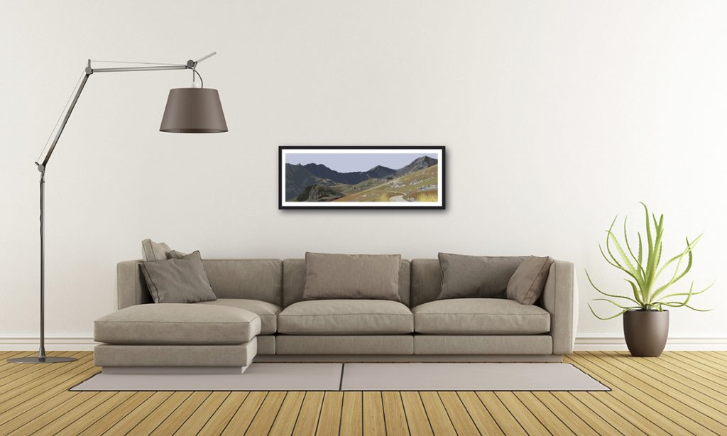 Panoramic – Snowdon from the Miners Track – Ian Mitchell Art